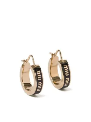 Miu Miu Enamel Hoop Earrings - Gold