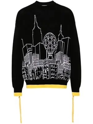 Off-White Intarsia-knit Jumper - Black