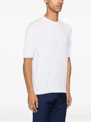 Fedeli Fine-knit T-shirt - White