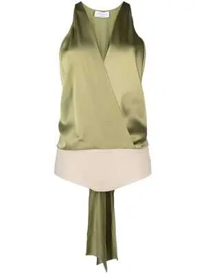 Blumarine Plunging V-neck Satin Body