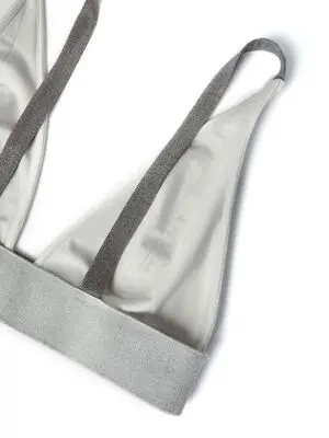 Brunello Cucinelli Triangle-cup Cotton Crop Top