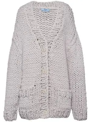 Prada Chunky-knit Button-up Cardigan