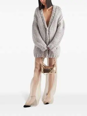Prada Chunky-knit Button-up Cardigan