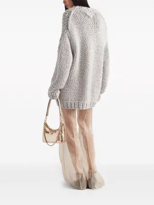 Prada Chunky-knit Button-up Cardigan