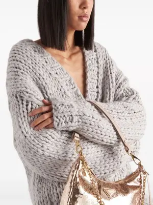Prada Chunky-knit Button-up Cardigan