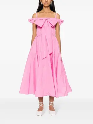PATOU Bow-detail Cocktail Midi Dress - Pink