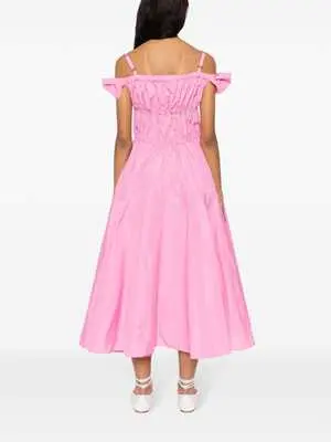PATOU Bow-detail Cocktail Midi Dress - Pink