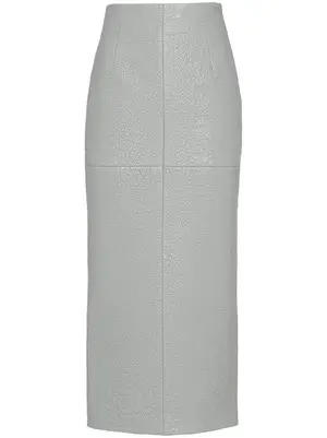 Prada Leather Midi Skirt