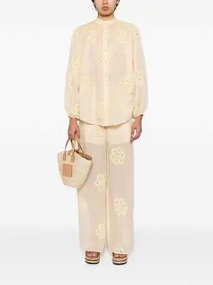 Zimmermann Acadian Floral-embroidered Trousers