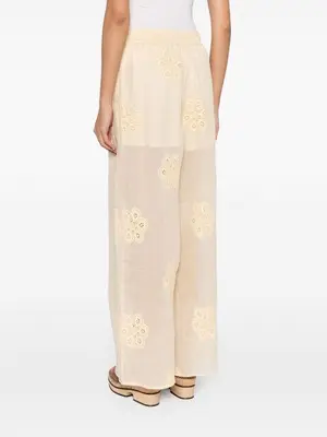 Zimmermann Acadian Floral-embroidered Trousers
