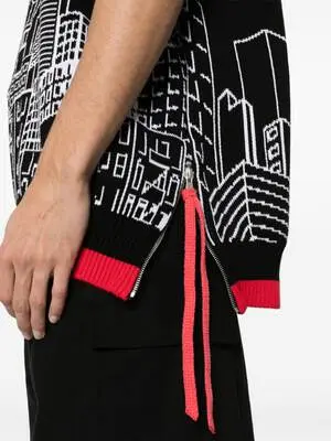 Off-White Intarsia-knit Sleeveless Jumper