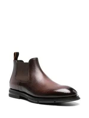 Santoni Textured Leather Chelsea Boots