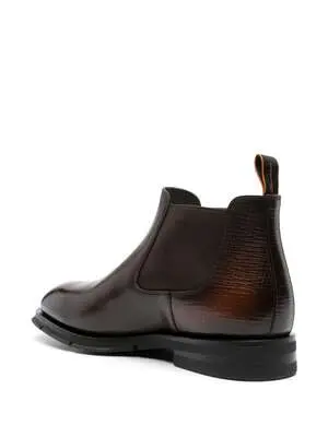 Santoni Textured Leather Chelsea Boots