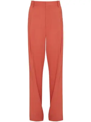 Victoria Beckham Pleat-detail Wide-leg Trousers - Orange