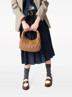 Miu Miu Leather Penny Loafers - Brown