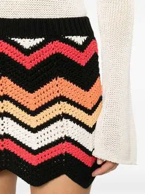 Alanui Chevron-knit Miniskirt - Black