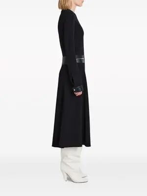 Proenza Schouler Faux-leather Trim Midi Dress - Black