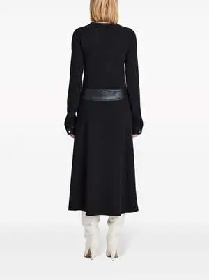 Proenza Schouler Faux-leather Trim Midi Dress - Black