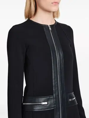 Proenza Schouler Faux-leather Trim Midi Dress - Black