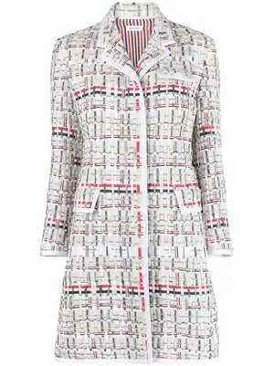 Thom Browne Single-breasted Tweed Coat