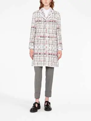 Thom Browne Single-breasted Tweed Coat