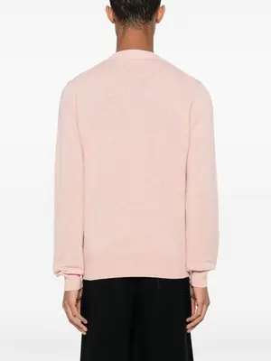 Play Comme Des Garcon Logo-appliqué Wool Cardigan - Pink