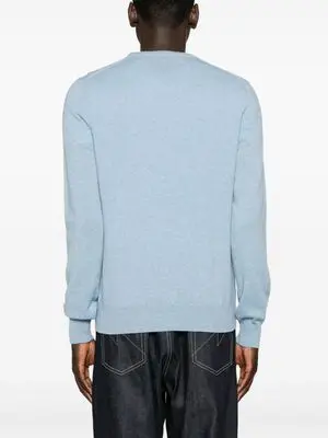 Play Comme Des Garcon Logo-appliqué Wool Jumper - Blue