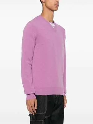 Play Comme Des Garcon Logo-appliqué Wool Jumper - Purple