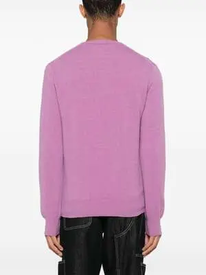Play Comme Des Garcon Logo-appliqué Wool Jumper - Purple
