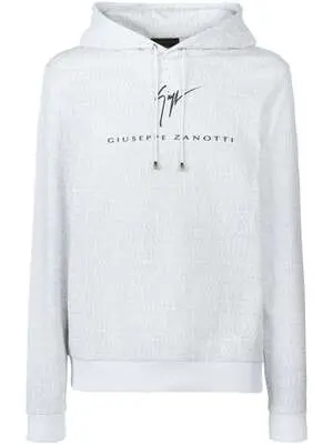 GIUSEPPE ZANOTTI Optical Logo Print Cotton Hoodie