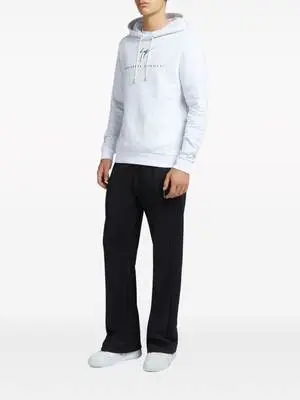 GIUSEPPE ZANOTTI Optical Logo Print Cotton Hoodie