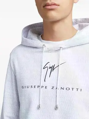 GIUSEPPE ZANOTTI Optical Logo Print Cotton Hoodie