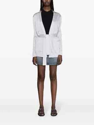 Missoni Metallic-threading Belted Cardigan - Silver