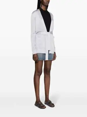 Missoni Metallic-threading Belted Cardigan - Silver