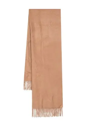 N.peal Fringed-edge Woven Cashmere Shawl - Brown