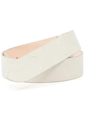 MAISON MARGIELA Four-stitch Leather Belt - White