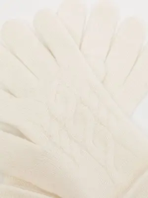 N.peal Cable-knit Cashmere Gloves - White