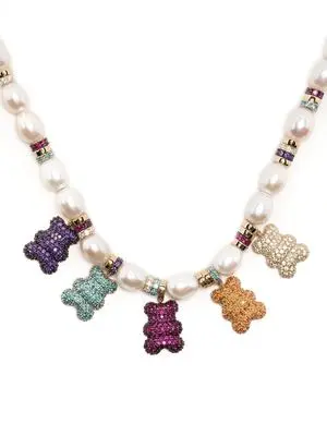 APM MONACO Bear-motif Pearl Necklace