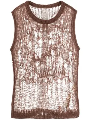 Rick Owens Open-knit Tank Top - Brown