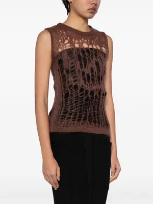 Rick Owens Open-knit Tank Top - Brown