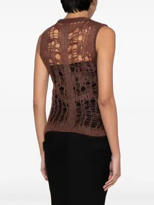 Rick Owens Open-knit Tank Top - Brown