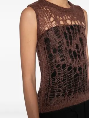 Rick Owens Open-knit Tank Top - Brown