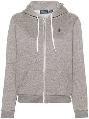 Polo Ralph Lauren Pony-embroidered Zip-up Hoodie - Grey