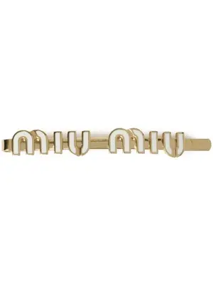 Miu Miu Logo Hair Clip - Gold