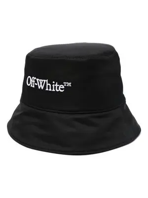 Off-White Logo-embroidered Bucket Hat - Black
