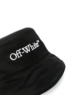 Off-White Logo-embroidered Bucket Hat - Black