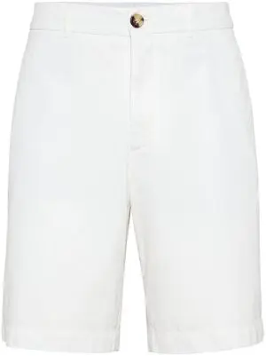 Brunello Cucinelli Twill Bermuda Shorts - White