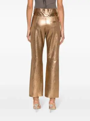 FORTE_FORTE High-waist Tapered-leg Leather Trousers