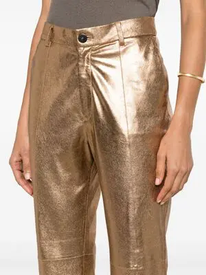 FORTE_FORTE High-waist Tapered-leg Leather Trousers