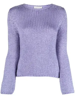 FORTE_FORTE Round-neck Jumper - Purple